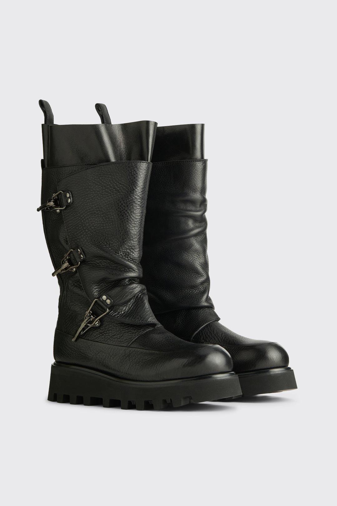 Black Leather Riot Boot – SANGIEV